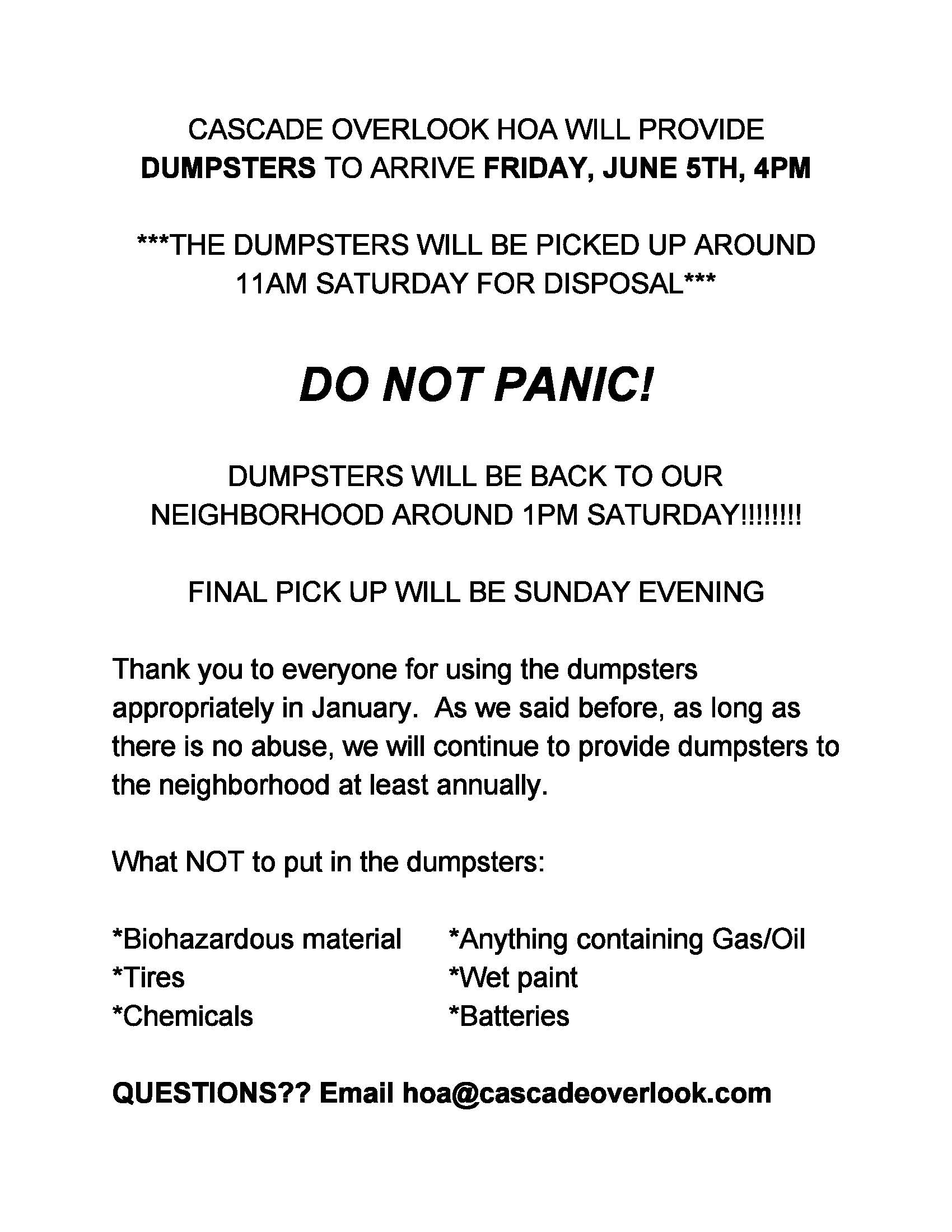 Dumpster Flyer – Google Docs – Cascade Overlook Homeowners Association